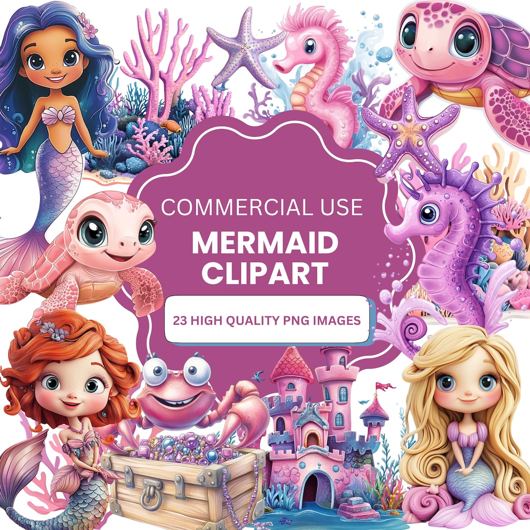 Mermaid Graphics Mermaid Images Mermaid Clipart Mermaid Party Graphics ...