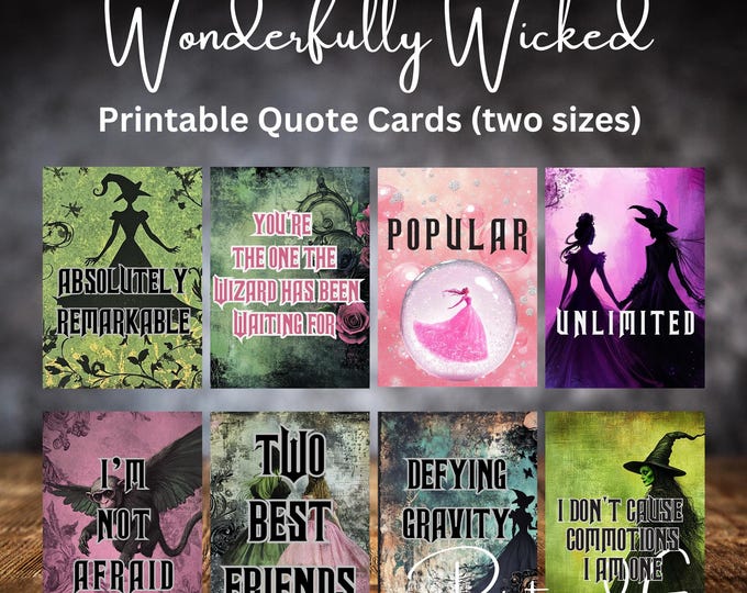 Wicked Printable Quote Journal Cards for Scrapbooking, Planner ...