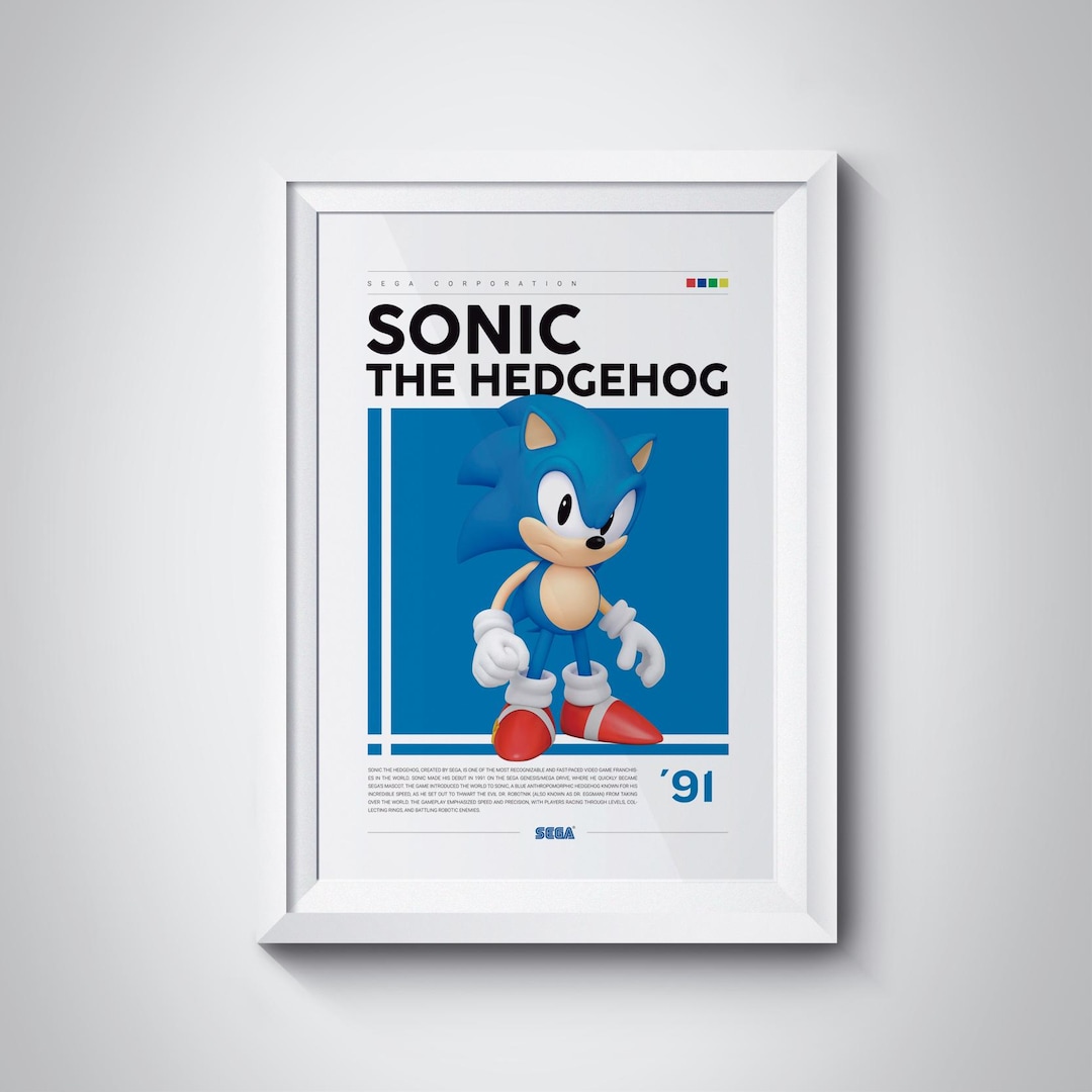 Sonic the Hedgehog Poster, Video Games Print, Gaming Room Poster ...