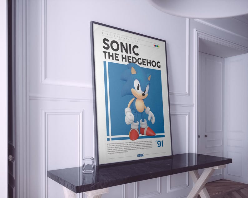 Sonic the Hedgehog Poster, Video Games Print, Gaming Room Poster ...