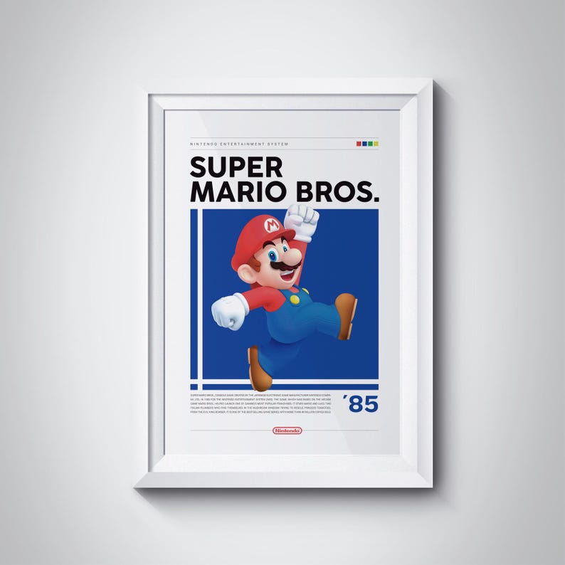 Super Mario Bros. Poster: Classic Arcade Game Illustration (digital ...