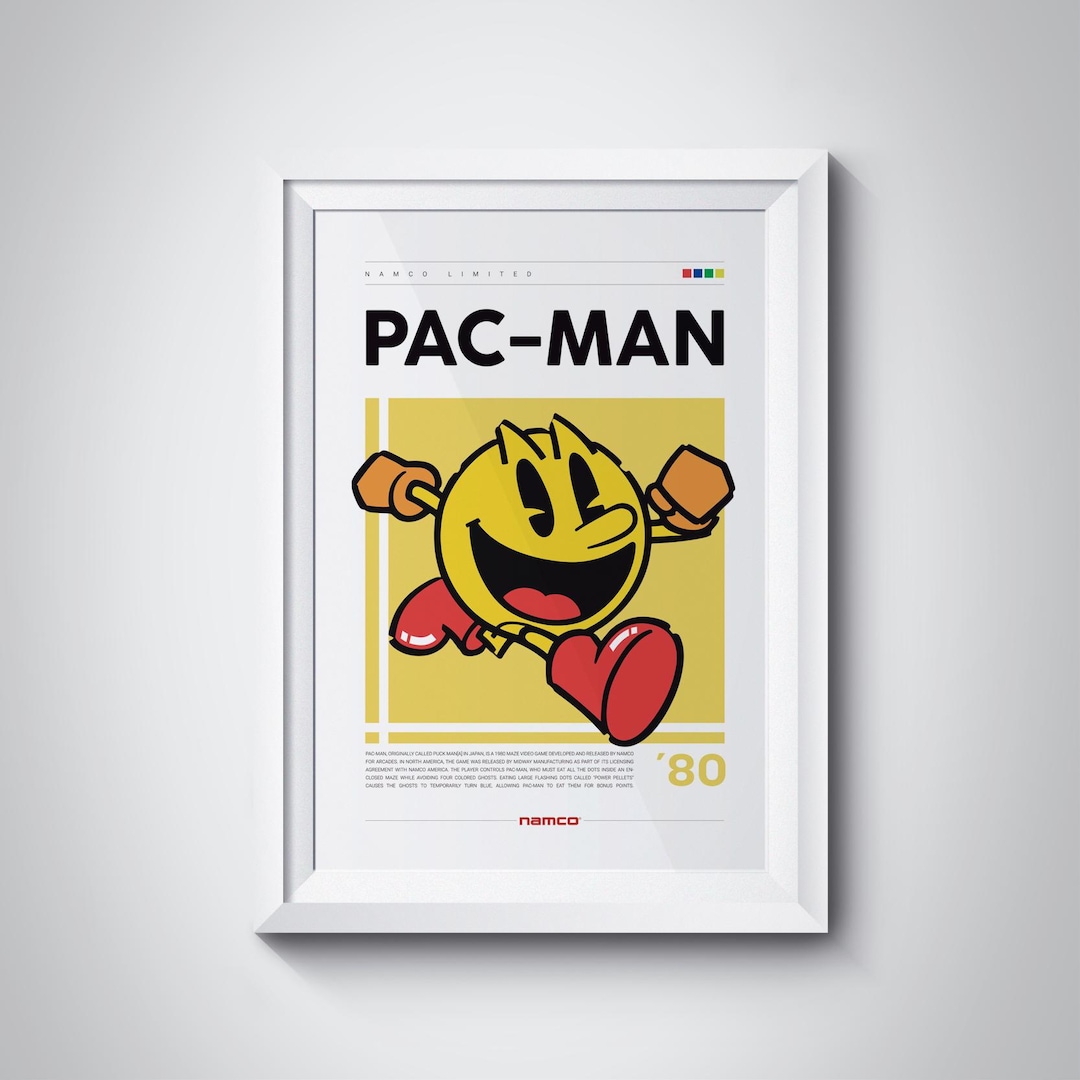 Pac-man Poster, Video Games Print, Gaming Room Poster, Classic Arcade ...