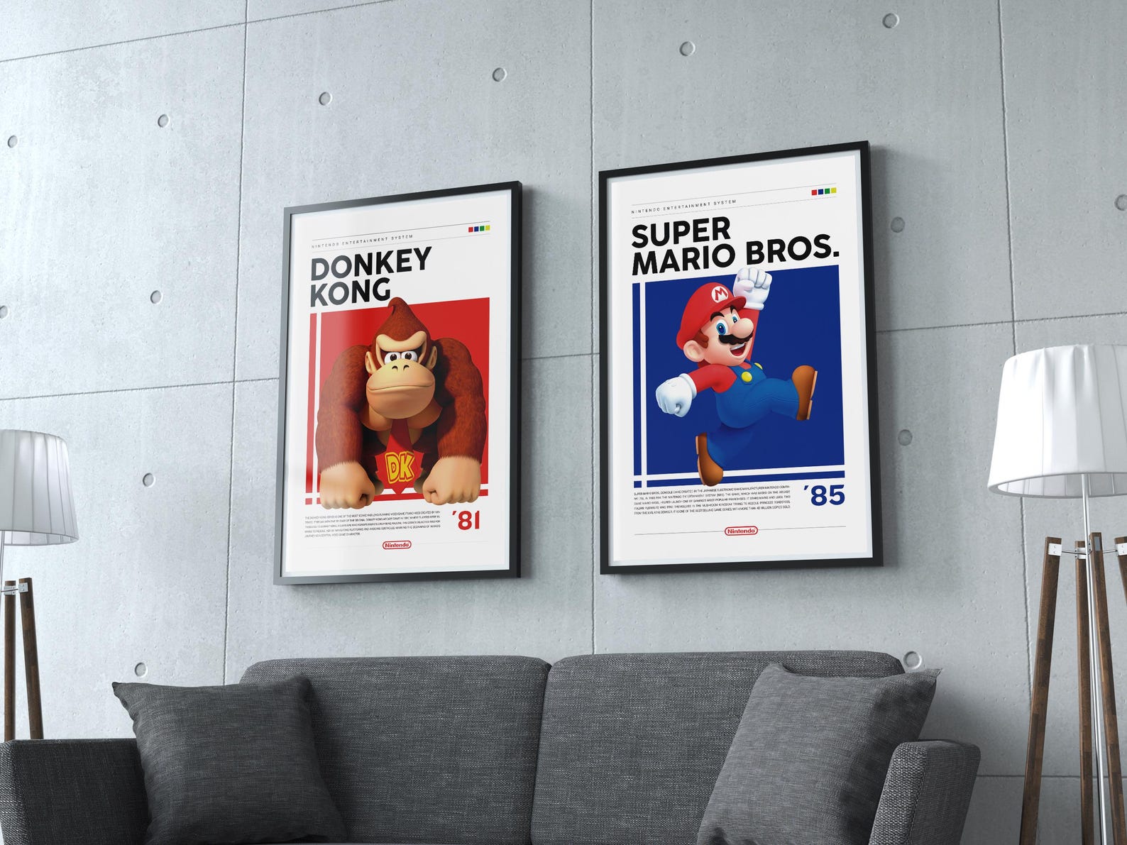 Super Mario Bros Sonic Donkey Kong Pac-man Poster Bundler, Video Games ...