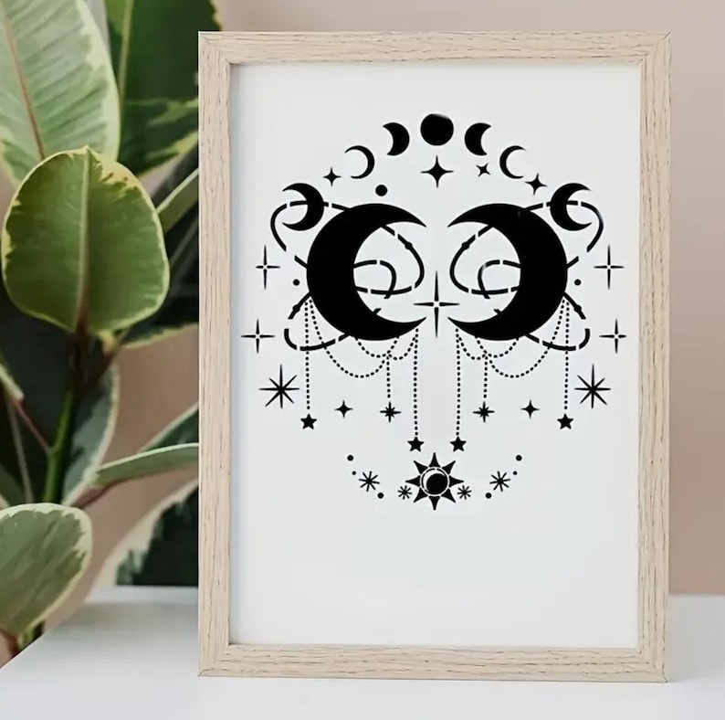 Astral Tarot Sun and Moon Art Stencils Reusable Craft Templates for DIY ...