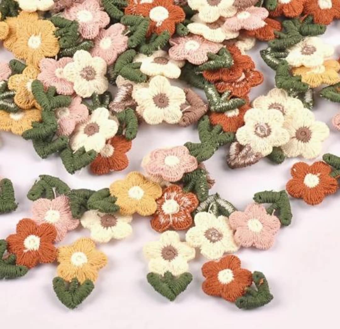 Embroidered Flower Patches Flower Patches DIY Craft Patches Embroidered ...