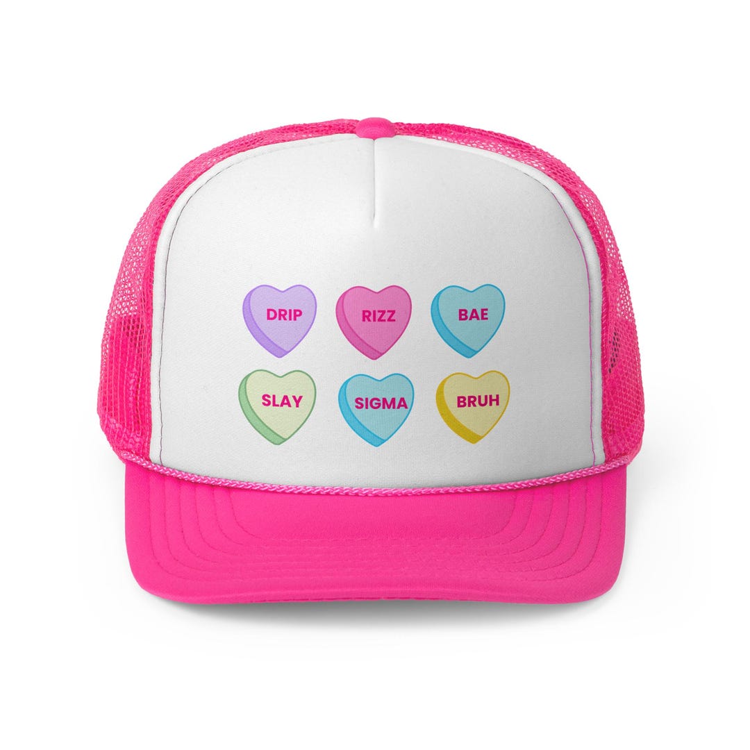 SIGMA: Valentines Trucker Hat Drip, Rizz, Bae, Slay, Sigma, Bruh - Etsy