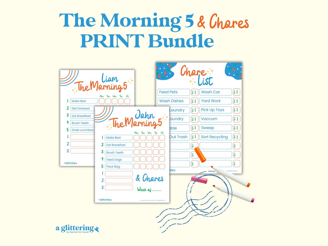 PRINTED BUNDLE: the Morning 5 + Chores - Etsy