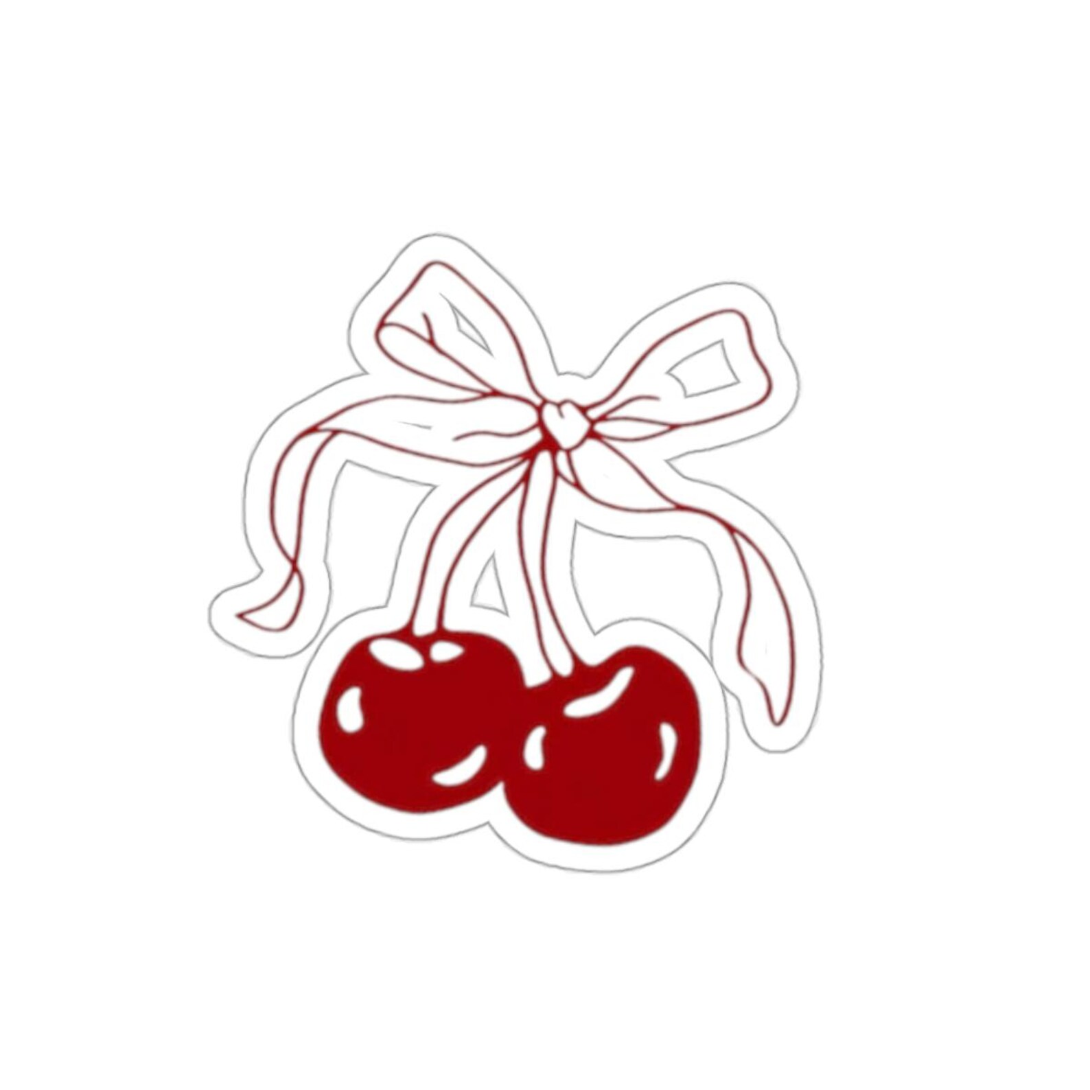 Cherries Cherry Sticker - Kiss-cut Stickers, Laptop Decal, Flask ...