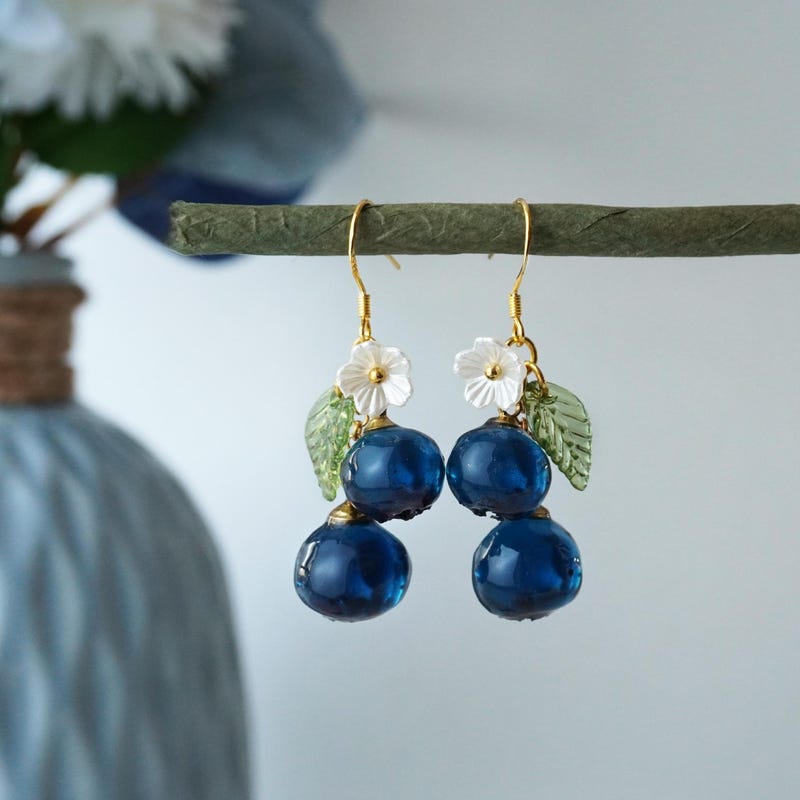 Blueberry Earrings - Etsy