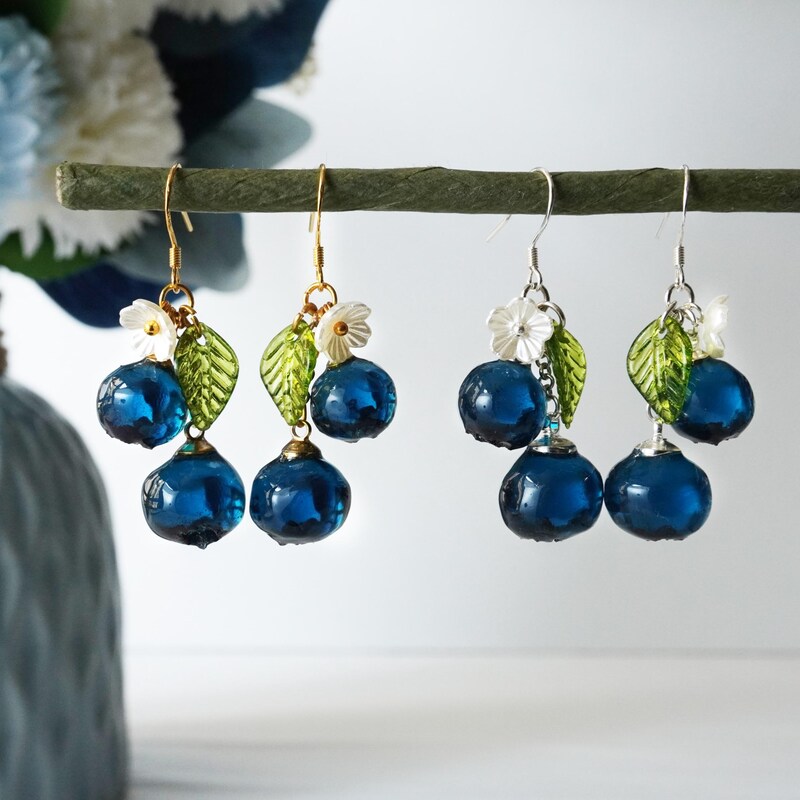 Blueberry Earrings - Etsy