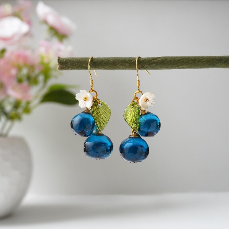 Blueberry Earrings - Etsy
