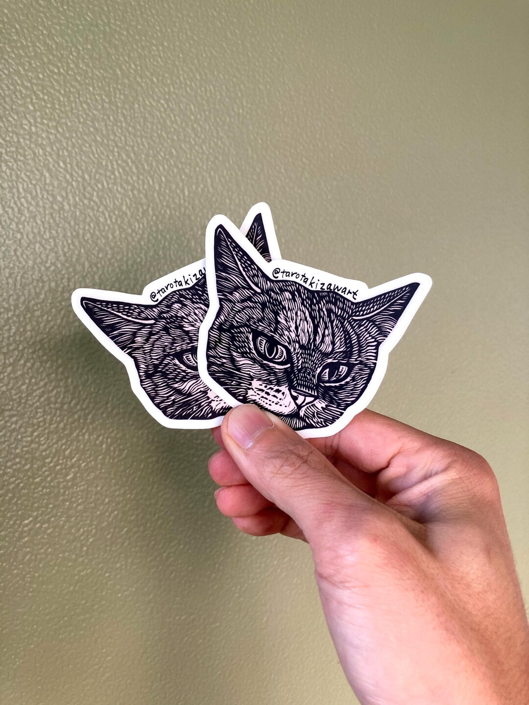 Cat Die-cut Stickers Set of 2 - Etsy
