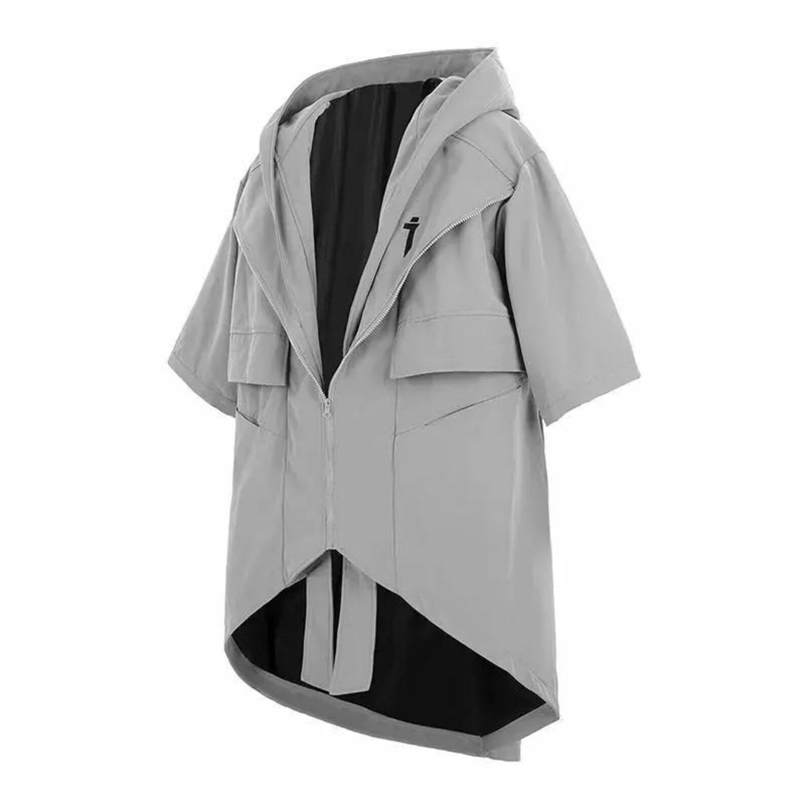 Unisex Techwear Cyberpunk Cargo Trench Coat Harajuku Fashion Pullover ...
