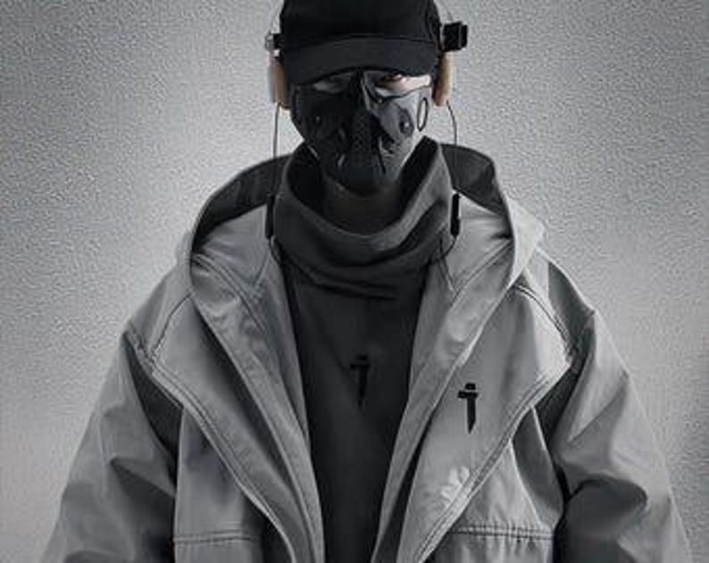 Unisex Techwear Cyberpunk Cargo Trench Coat Harajuku Fashion Pullover ...