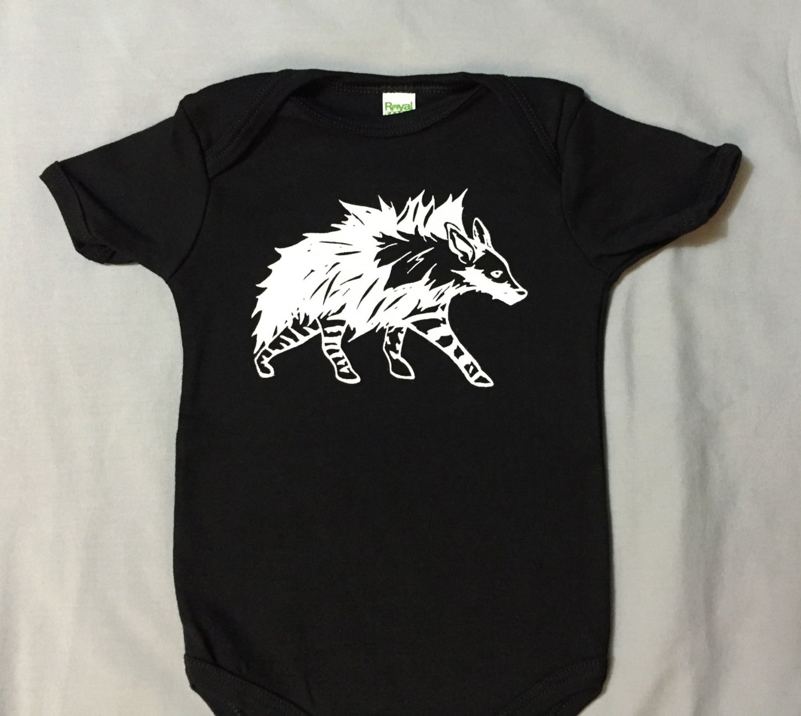 Brown Hyena Black Organic Baby Bodysuit - Etsy