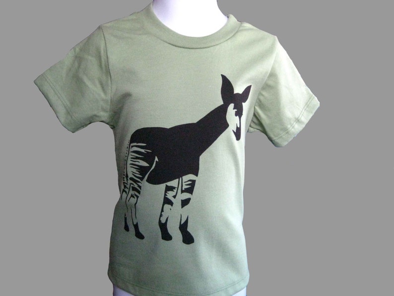 Okapi Kids T Shirt Organic Cotton Green - Etsy
