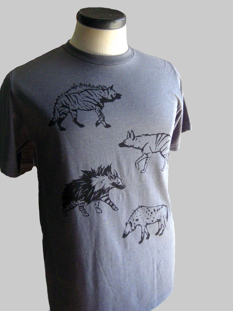 Men's Hyena T Shirt Gray Organic - Etsy