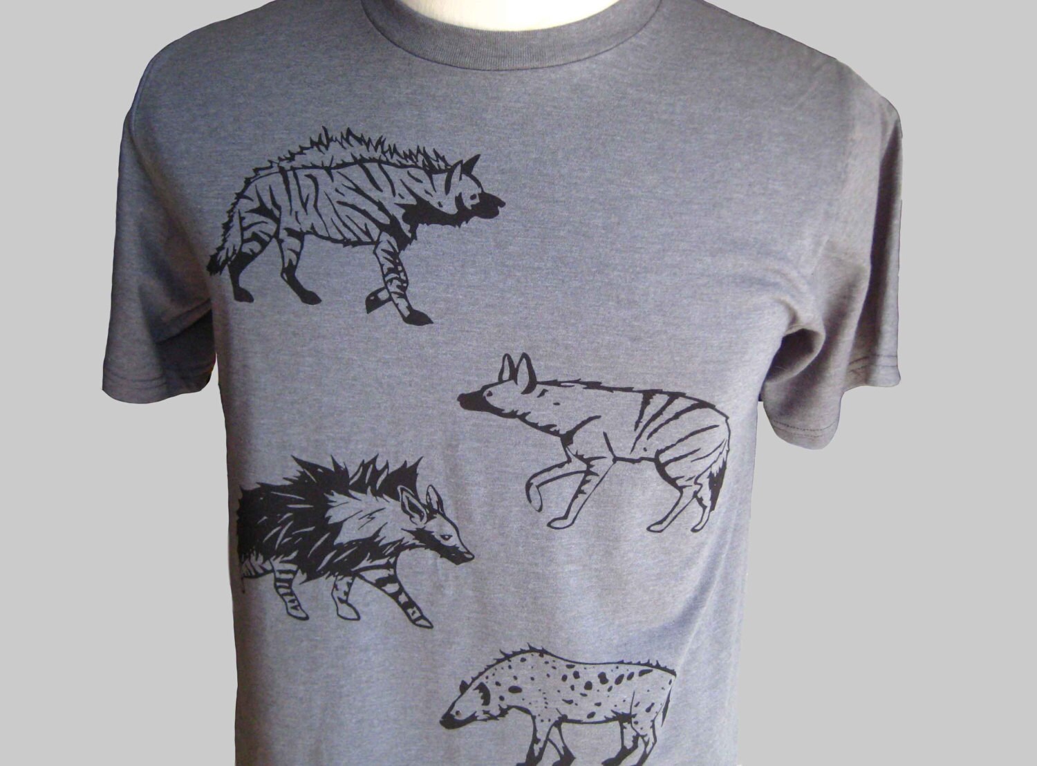 Men's Hyena T Shirt Gray Organic | Etsy