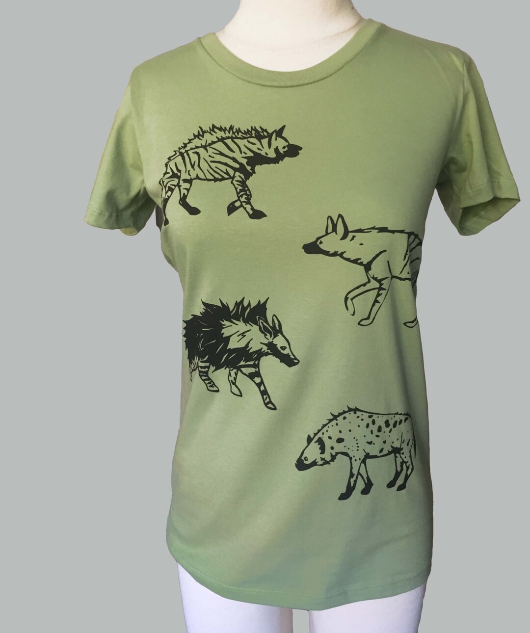 Hyena T Shirt Green Organic Unisex or Women's - Etsy