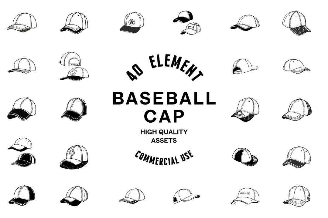 Baseball Cap SVG Bundle | Hat Designs | Baseball Cap Clipart | Sports ...