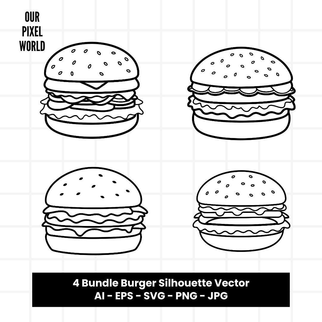 Burger Bundle SVG | Burgers PNG | Fast Food Vector | Burger Clip Art ...