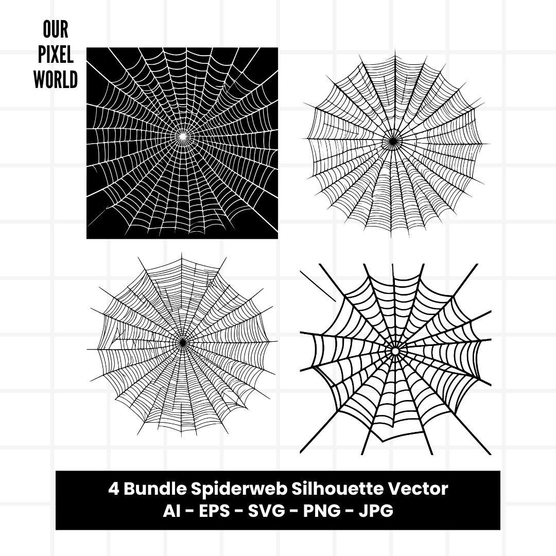 Spider Web SVG | Silhouette Spider Web Bundle PNG | Handdrawn Animal ...