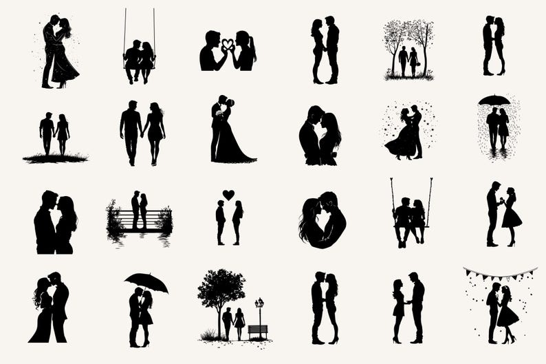 Romantic Couple SVG Bundle | Couple Clipart | Love Vector ...