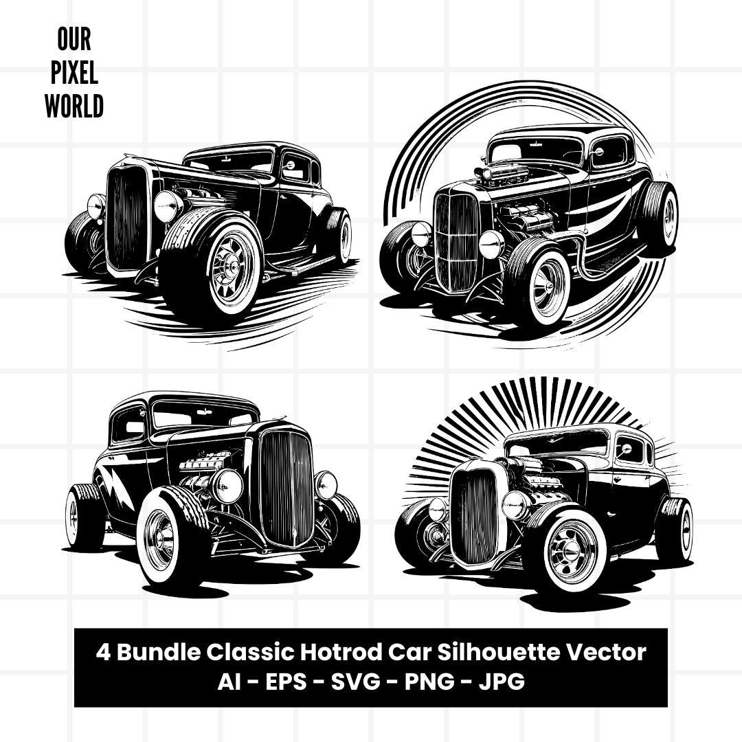 Hot Rod Bundle SVG | Hotrod PNG | Retro Vintage Car Vector Editable ...