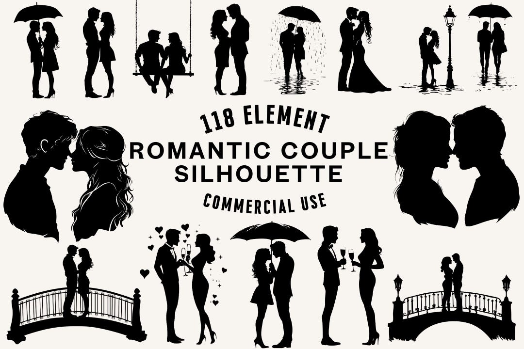 Romantic Couple SVG Bundle | Couple Clipart | Love Vector ...