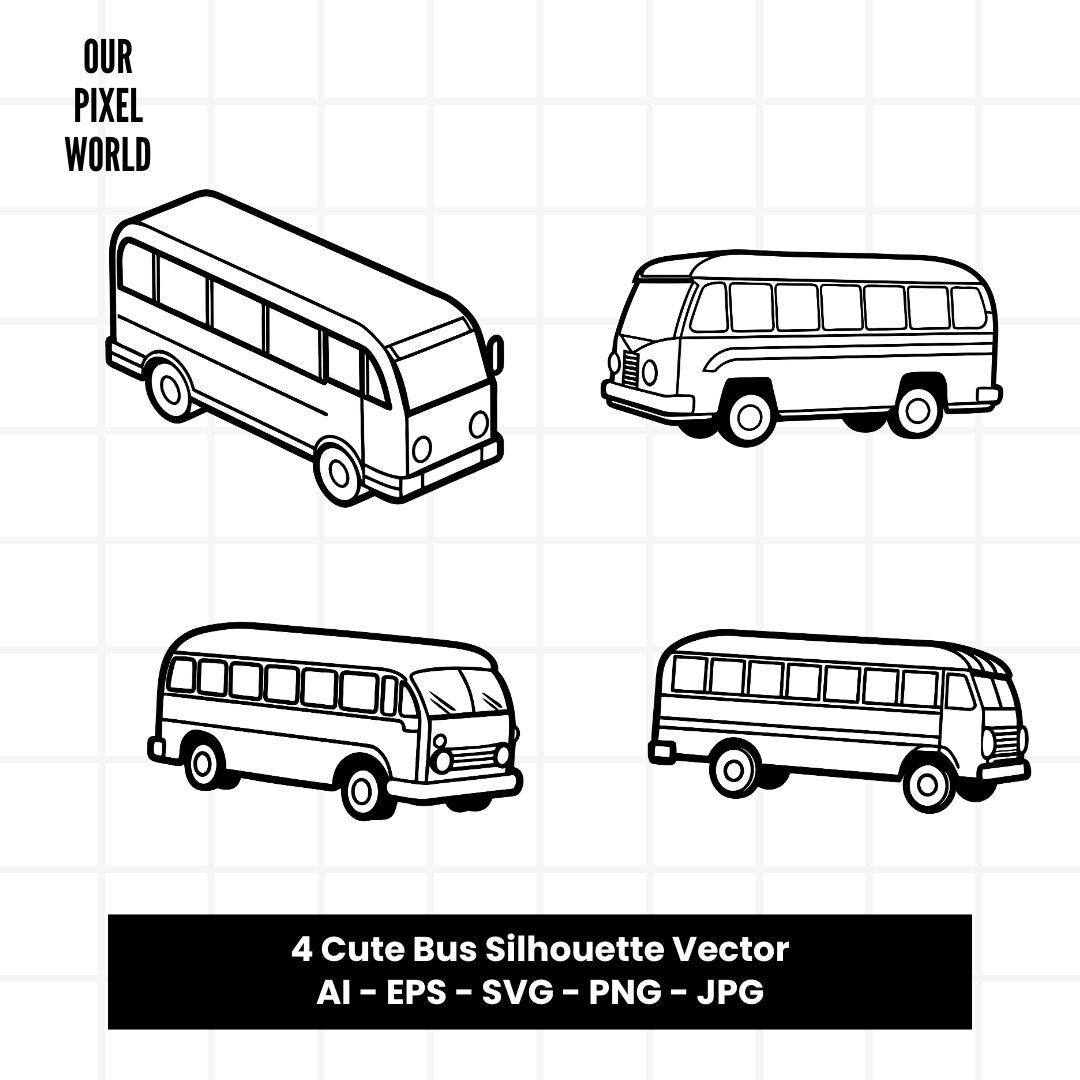 Bus Bundle SVG | Bus PNG | Bus Vector Editable Color | Bus Clip Art for ...