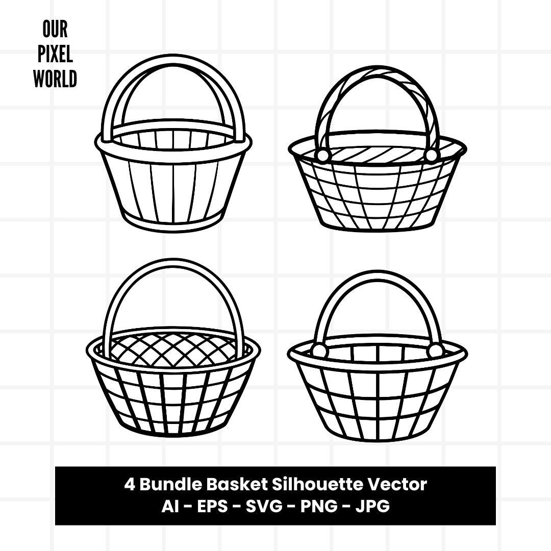 Basket Food Bundle SVG | Baskets PNG | Basket Food Vector Editable ...