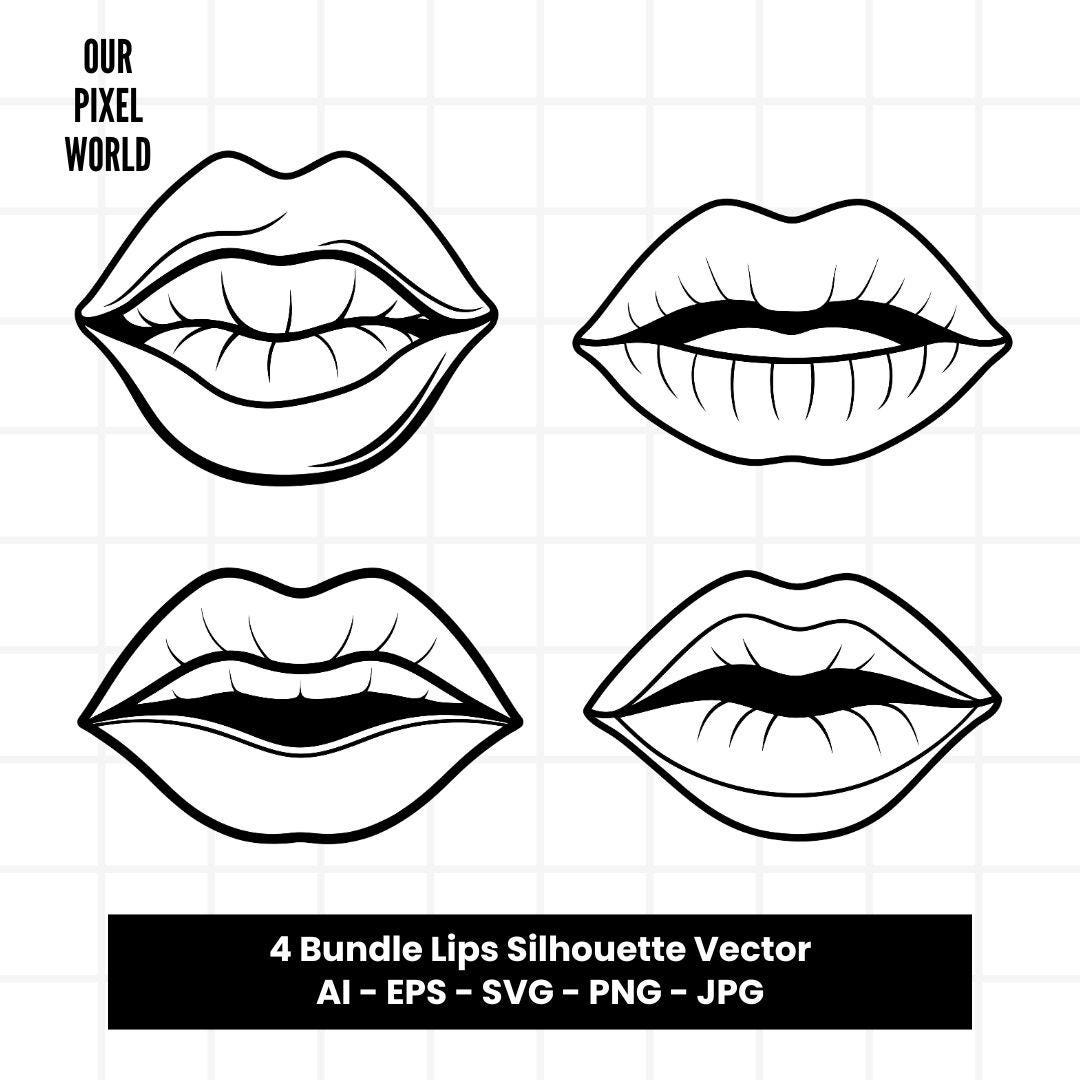 Lips Bundle SVG | Lip PNG | Woman Lips Vector | Lifestyle Clip Art for ...