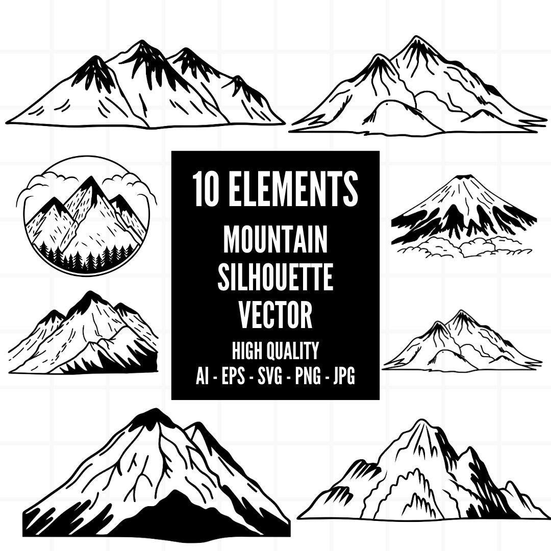 Mountain SVG | Mount PNG | Mountain Vector Landscape | Nature Clip Art ...