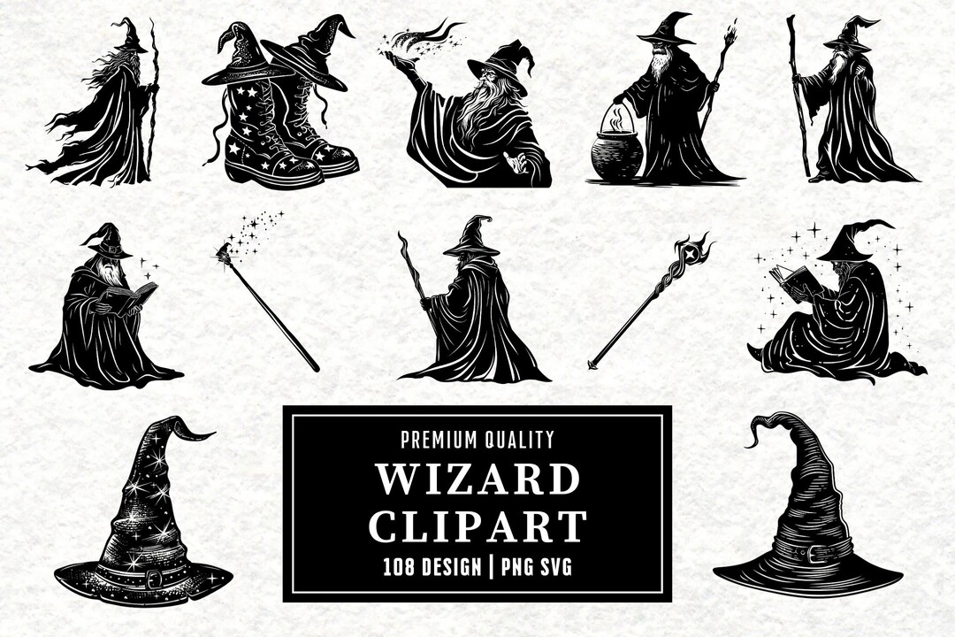 Wizard SVG Bundle | Wizard Clipart | Magic Sorcerer Vector Designs ...