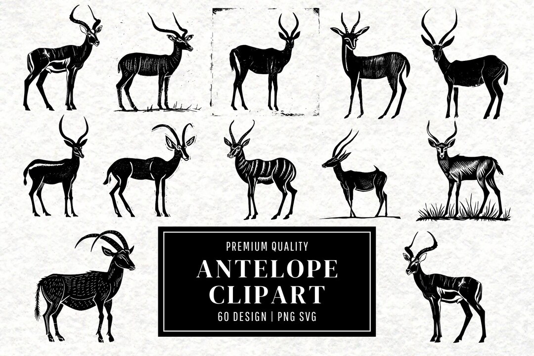 Antelope SVG Bundle | Antelope Clipart | Wildlife Animal Vector Designs ...