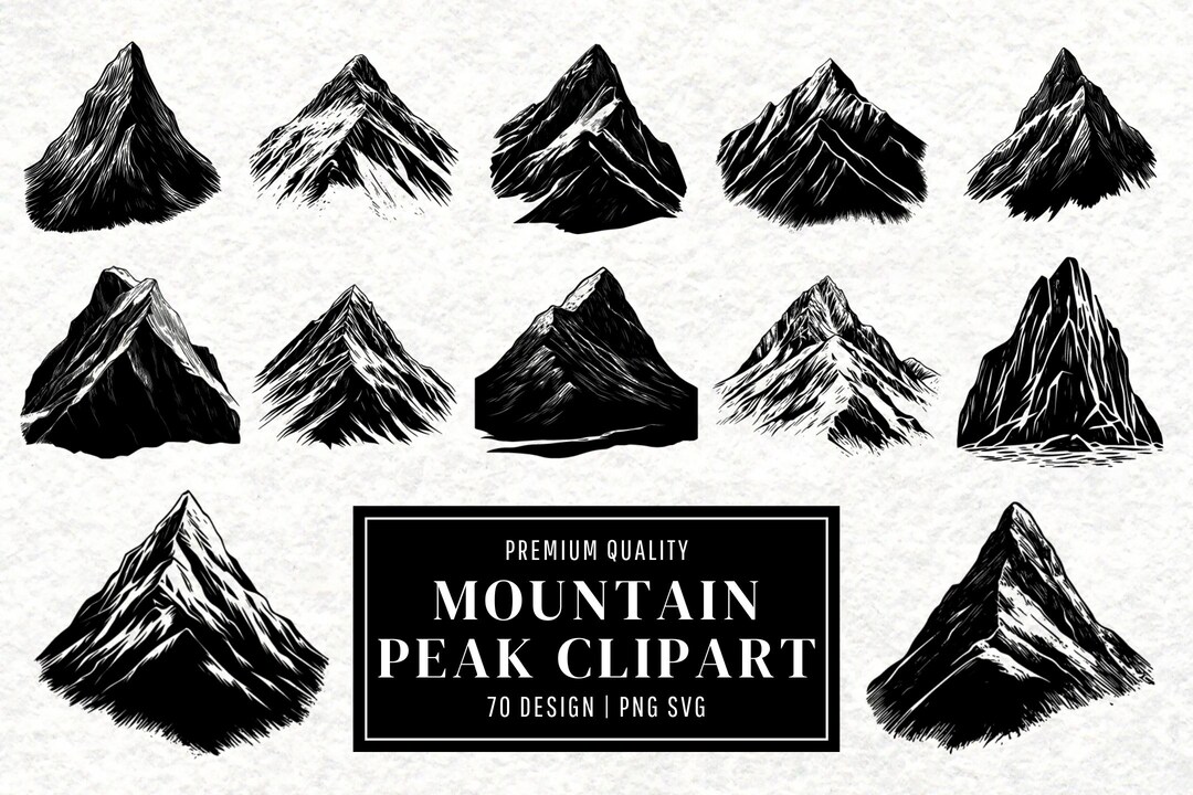 Mountain Peak SVG Bundle Clipart | Nature Landscape Vector Designs ...