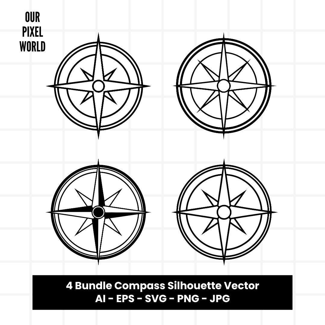 Compass Bundle SVG | Compass PNG | Compass Vector Editable Color ...
