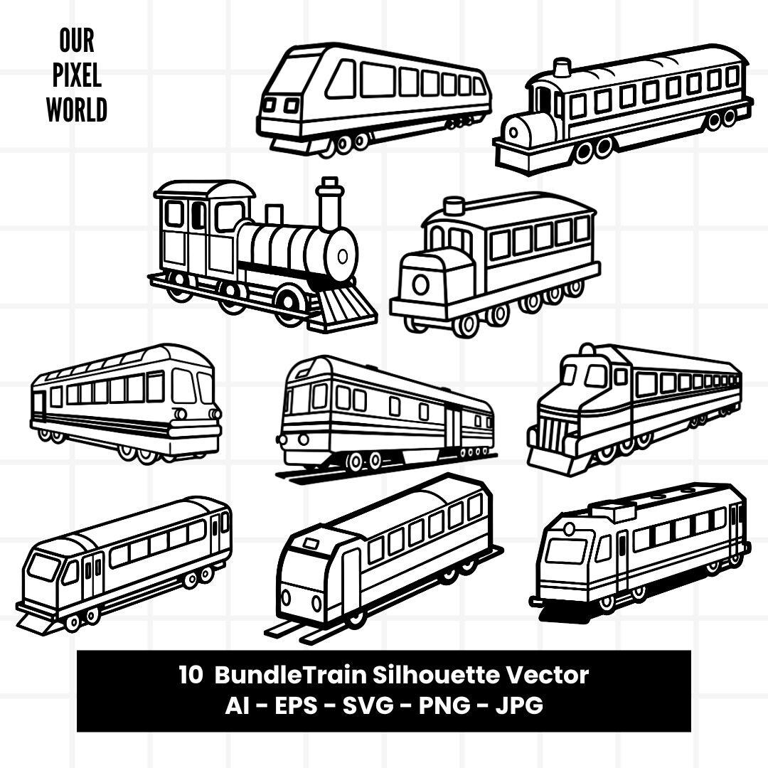 Train Bundle SVG | Electric Train PNG | Locomotive Vector | Clip Art ...