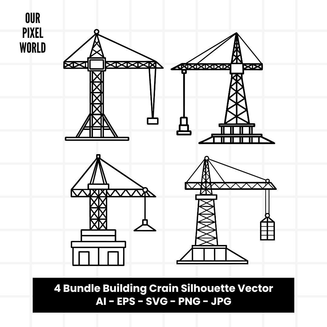 Building Construction Crane Bundle SVG | Crane PNG | Crane Vector ...