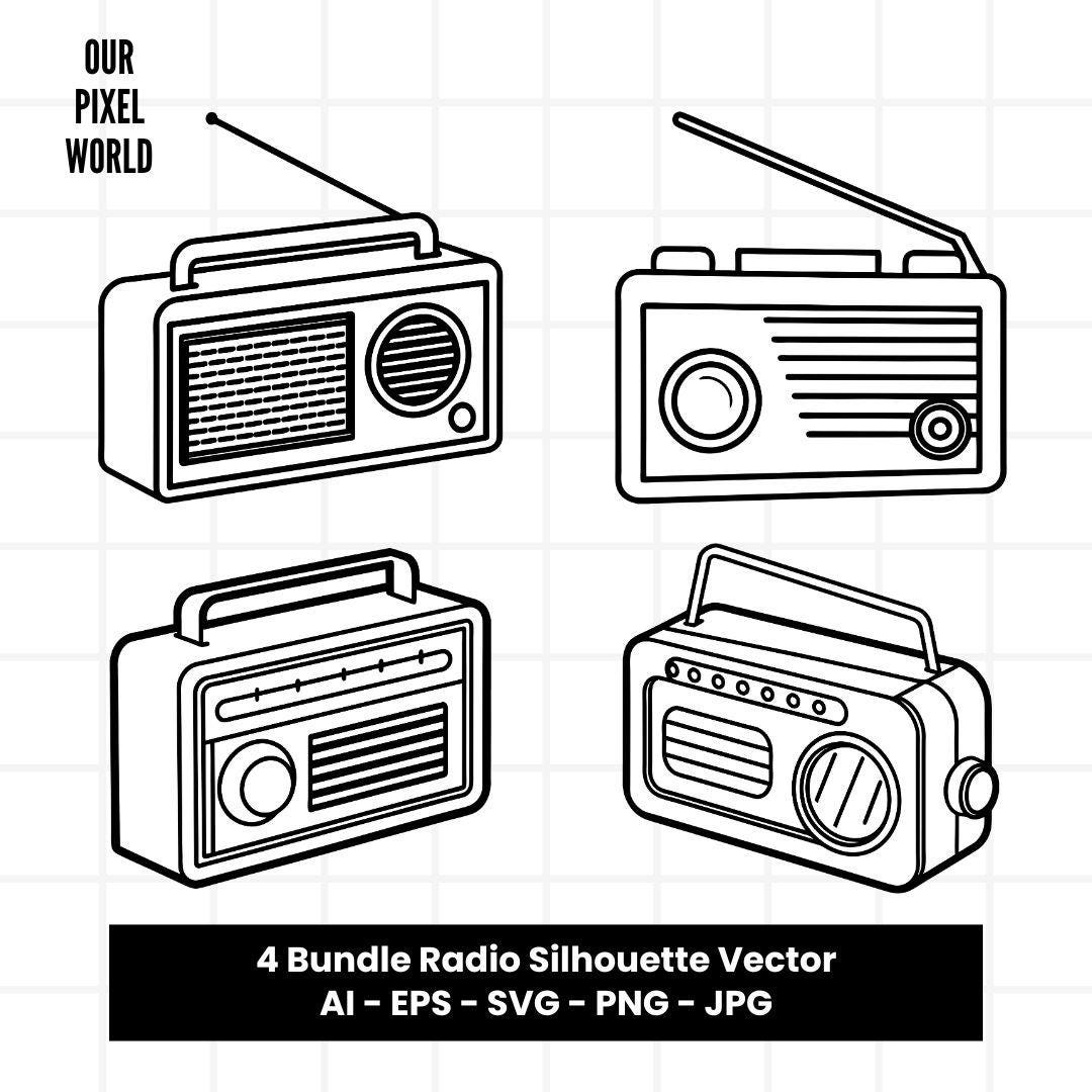 Classic Radio Bundle SVG | Radio Retro PNG | Radio Vintage Vector ...
