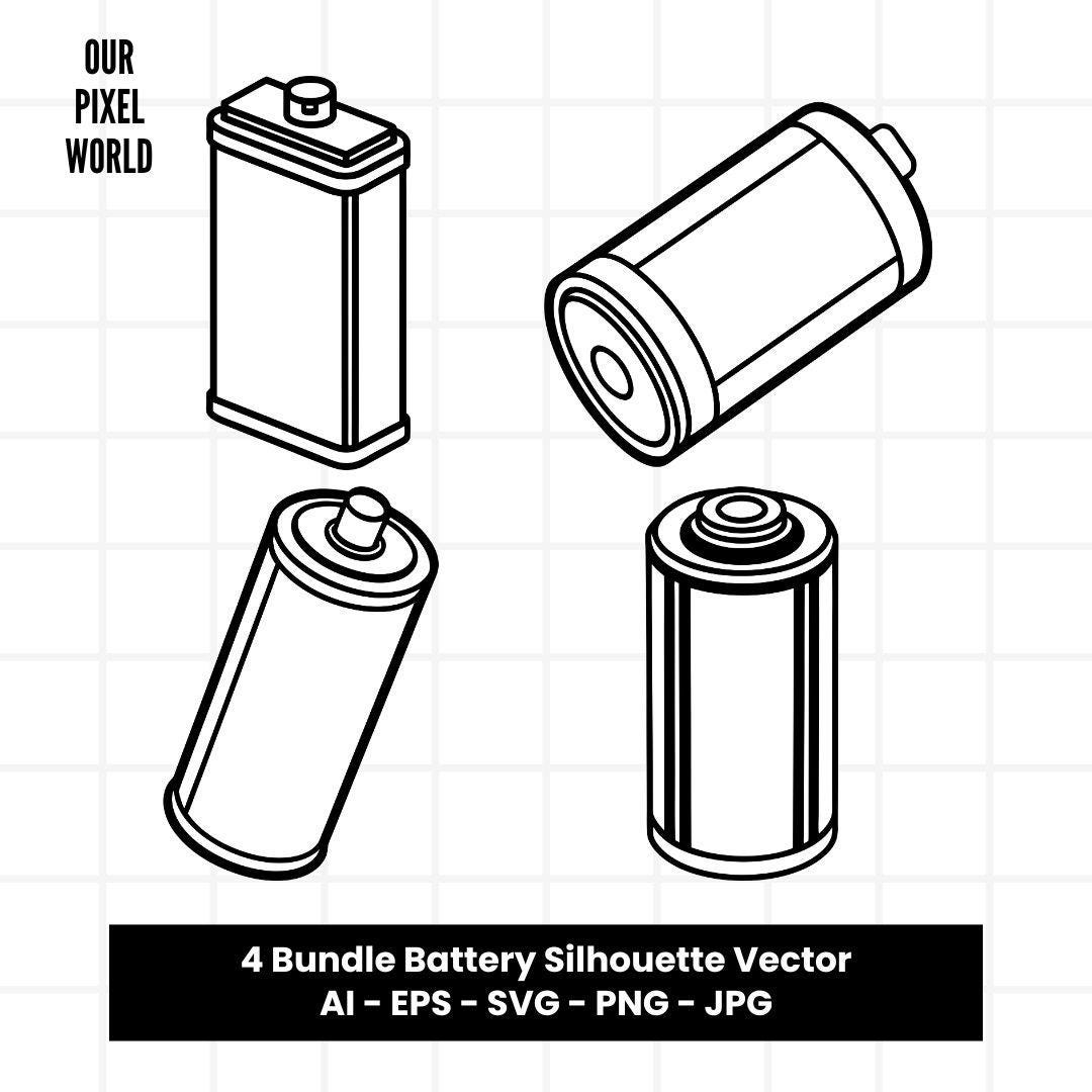 Battery Bundle SVG | Alkaline Batteries PNG | Batteries Vector ...