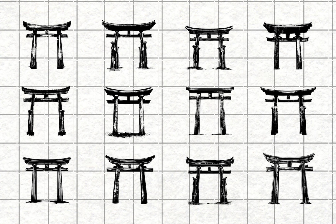 Torii Gate SVG Bundle | Japanese Clipart | Shrine Vector Designs ...