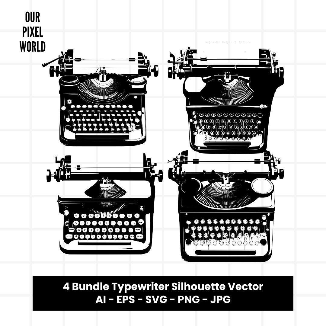Typewriter Bundle SVG | Typewriters PNG | Classic Type Vector Editable ...