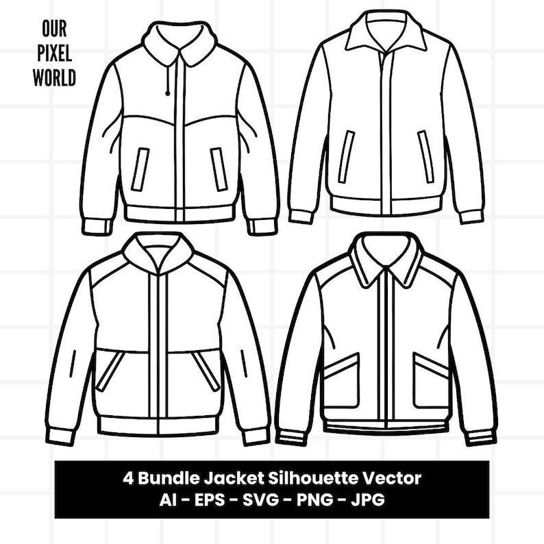 Classic Jacket Bundle SVG | Jacket PNG | Jacket Vector | Jacket Clip ...