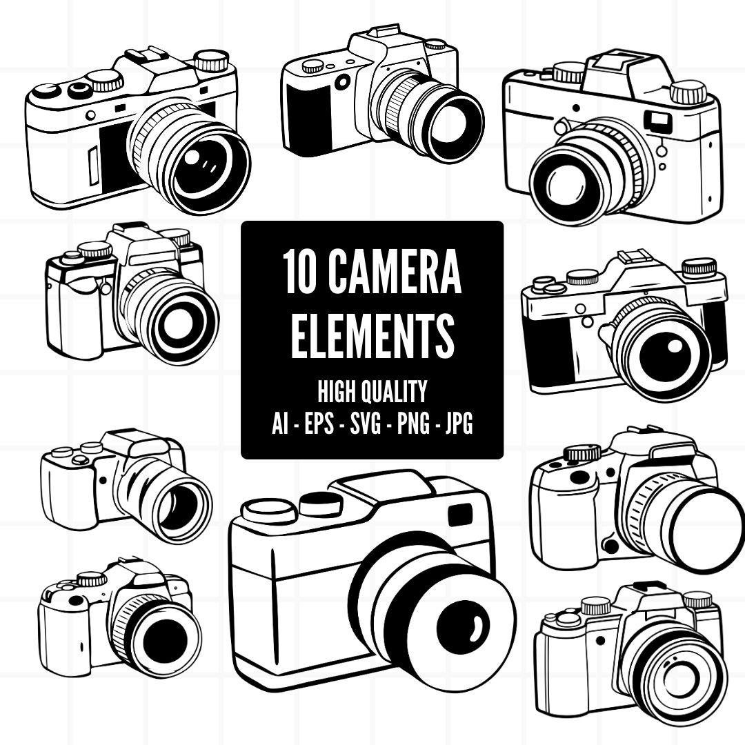 Digital Camera Bundle SVG | Camera PNG | Camera Vector | Camera Clip ...