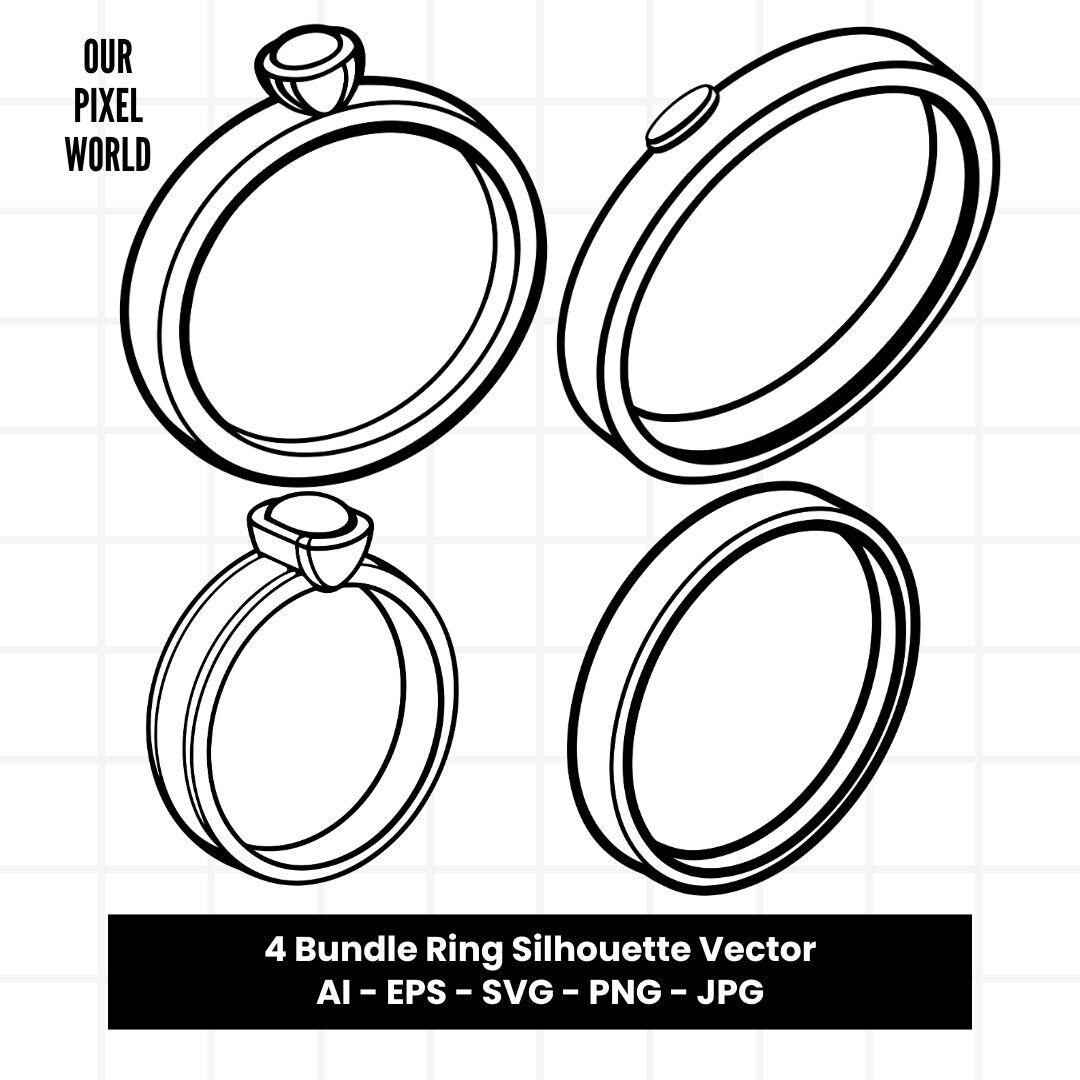 Ring Bundle SVG | Wedding Ring PNG | Ring Vector | Engagement Ring Clip ...
