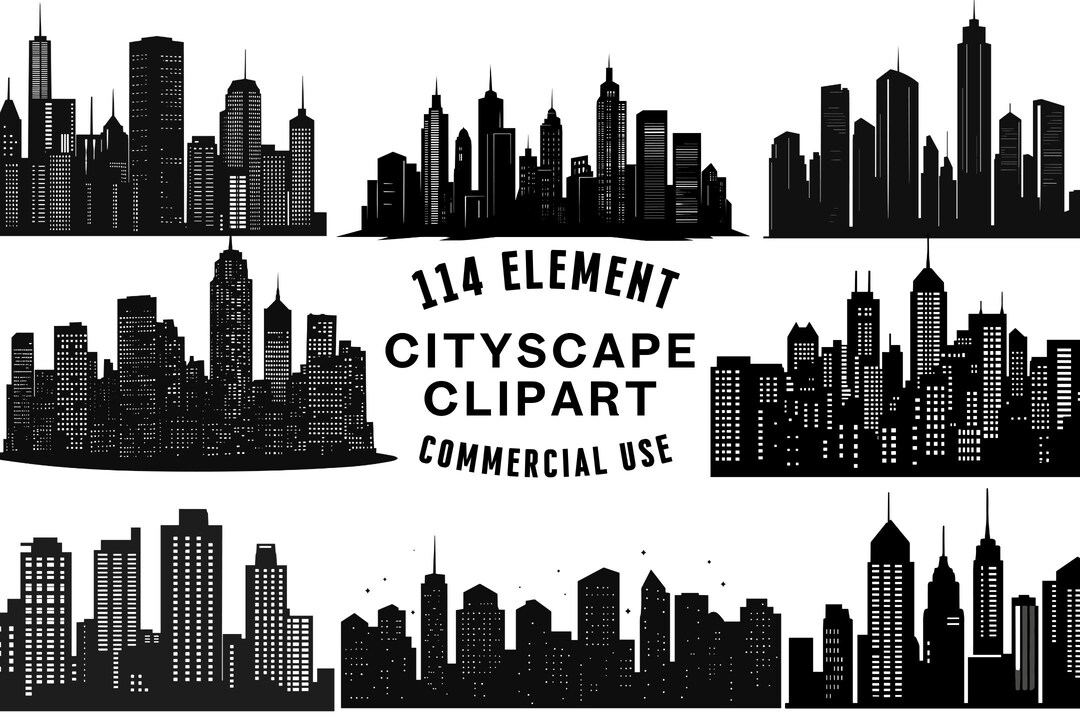 Cityscape SVG Bundle | City Skyline Clipart | Urban Vector Designs ...
