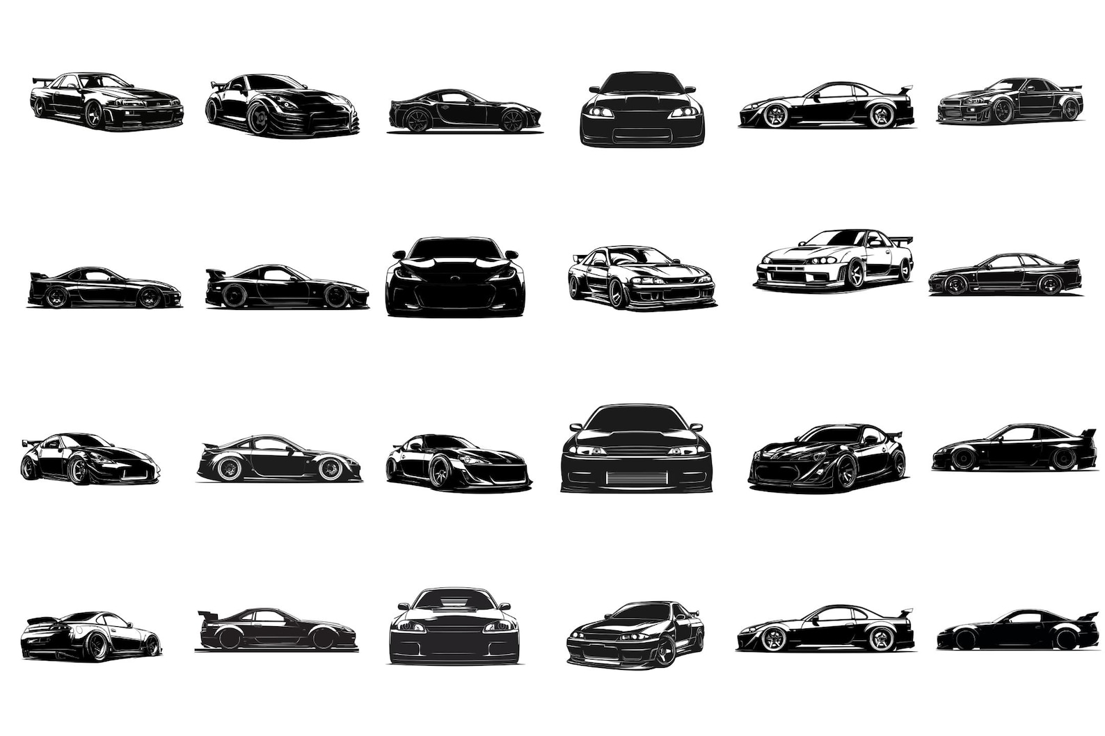 JDM Car Svg Bundle | Jdm Clipart | Japanese Car Vector Designs | Street ...