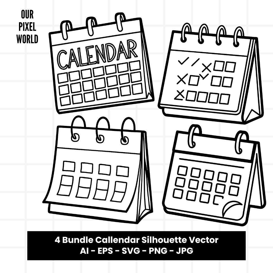 Calendar Bundle SVG | Calendar PNG | Calendar Vector | Calendar Clip ...