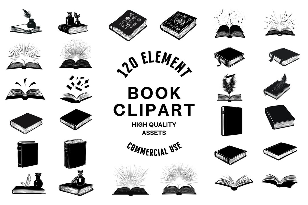 Book SVG Bundle | Book Clipart | Reading Vector Designs | Library ...